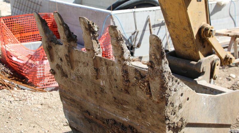 Bulldozer Digger in a Barge during the Work of the River Stock Photo ...
