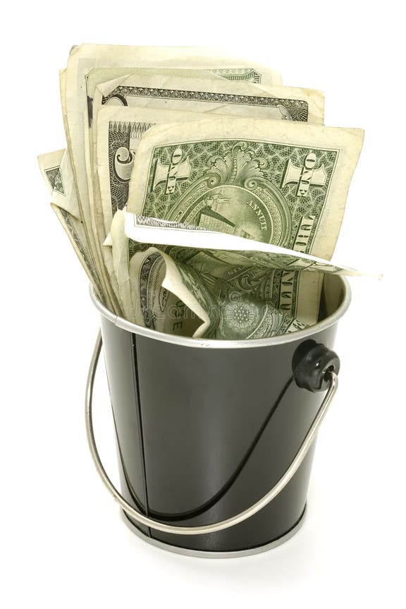 Bucket of Cash stock photo. Image of conceptual, rich - 1386274
