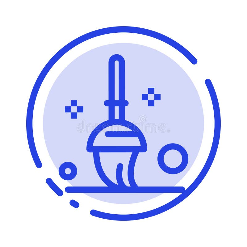 Bucket, Cleaning, Mop Blue Dotted Line Line Icon Stock Vector ...