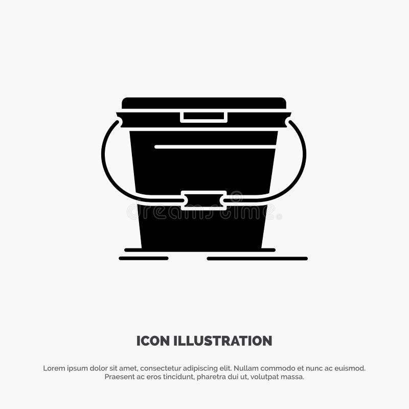 Bucket, Cleaning, Wash, Water Solid Glyph Icon Vector Stock Vector ...