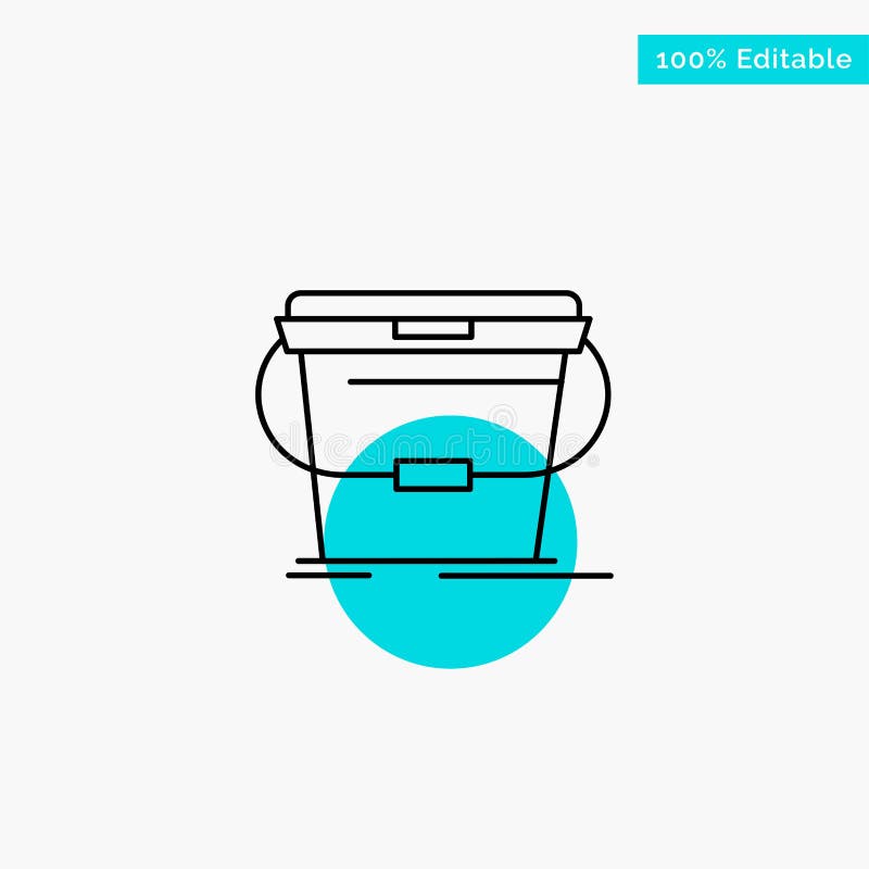Bucket, Cleaning, Wash, Water Turquoise Highlight Circle Point Vector ...