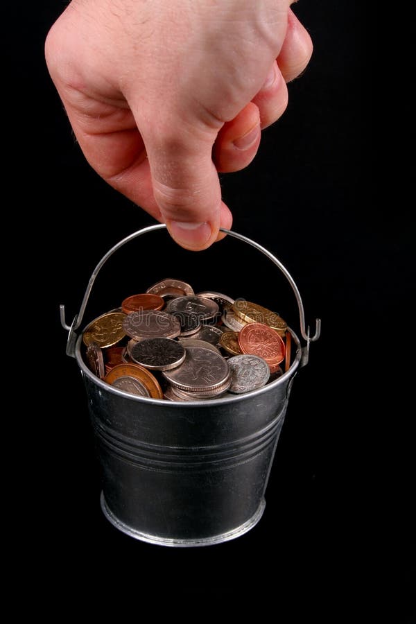 Bucket of coins stock photo. Image of cost, finances, bank - 2153886