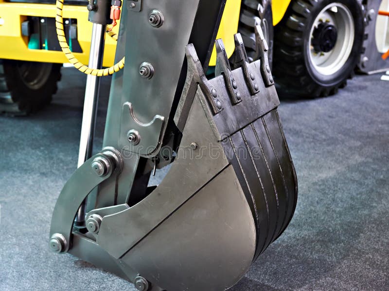Bucket of Compact Excavator Stock Photo - Image of loader, compact ...