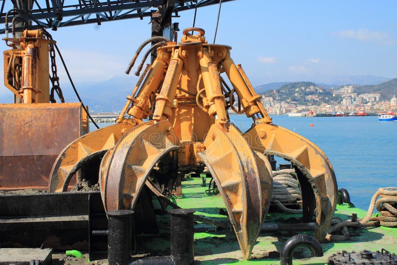Bucket for the Dredging of the Seabed Stock Image - Image of ready ...