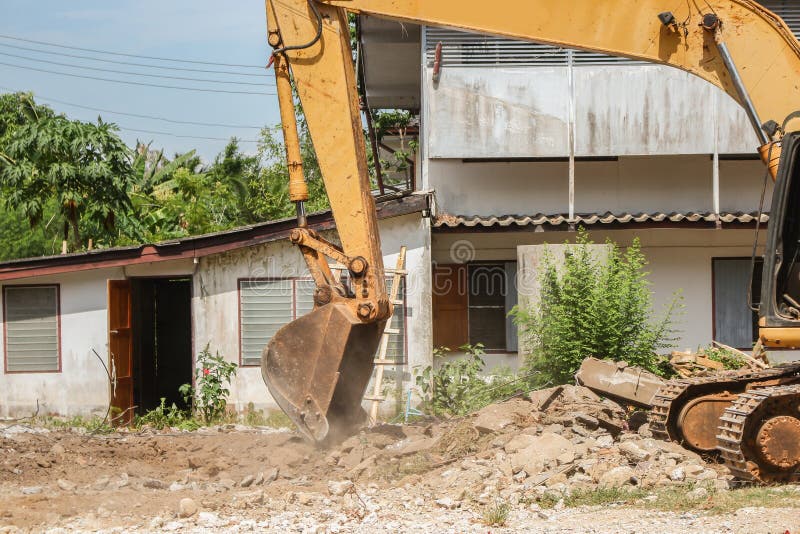 Bucket Excavator. Excavator Destruction in Work Outdoor Stock Image ...
