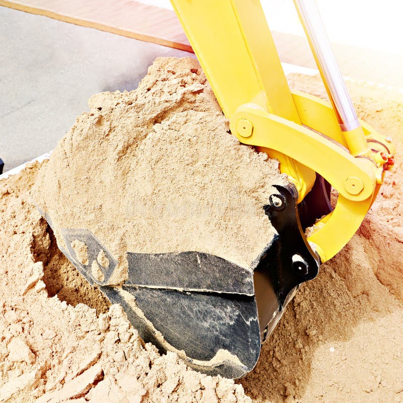 Bucket of Excavator with Sand Stock Image - Image of earthmover ...