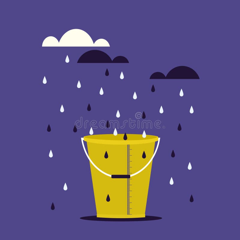 Rain Water is Collecting in a Bucket. Concept for Rain Water Harvesting ...