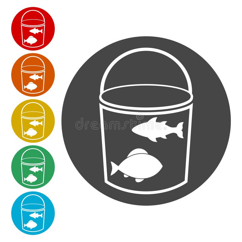 Bucket with Fish - Illustration Stock Vector - Illustration of graphic ...