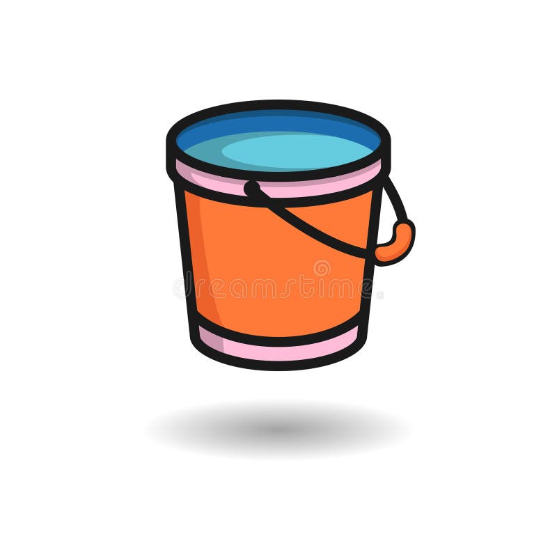 Bucket Free Vector Icon on Trendy Design Stock Vector - Illustration of ...