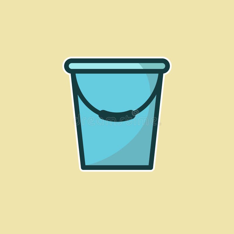 Bucket Free Vector Icon on Trendy Design Stock Vector - Illustration of ...