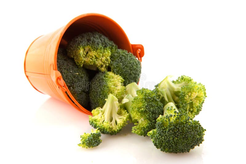 Bucket with fresh broccoli stock photo. Image of preparing - 14448238
