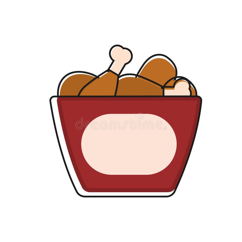 Bucket of Fried Chicken. Vector Stock Vector - Illustration of mealbox ...