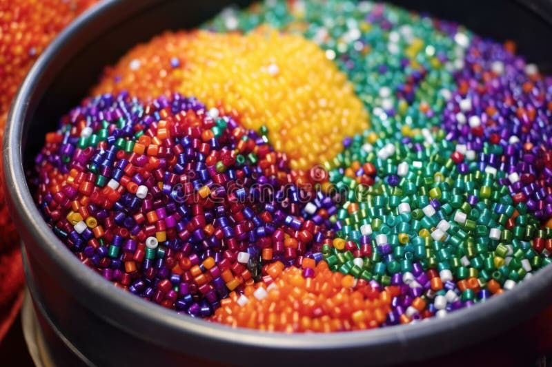 A Bucket Full of Colorful Beads Stock Illustration - Illustration of ...