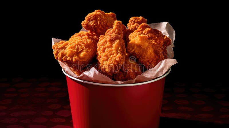 Bucket Full of Crispy Kentucky Fried Chicken. Generative Ai Stock ...