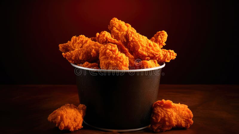 Bucket Full of Crispy Kentucky Fried Chicken. Generative Ai Stock ...