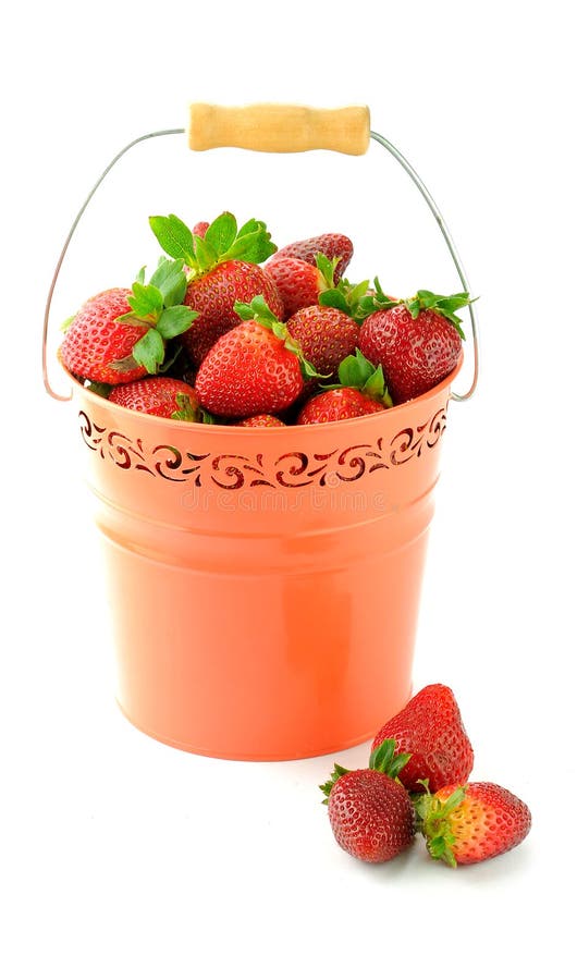 Bucket Full of Fresh Strawberries Stock Image - Image of food, tasty ...