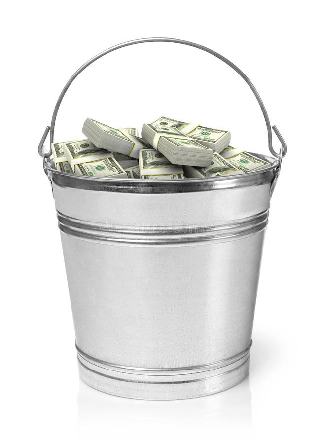 Bucket full of money stock image. Image of intelligence - 59758953