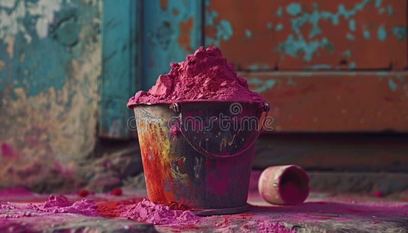 Bucket Full of Powdered Colors Stock Illustration - Illustration of ...