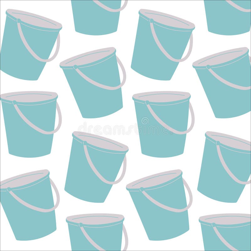 Bucket Garden Pasic Water Colored Pattern Textile Stock Illustration ...