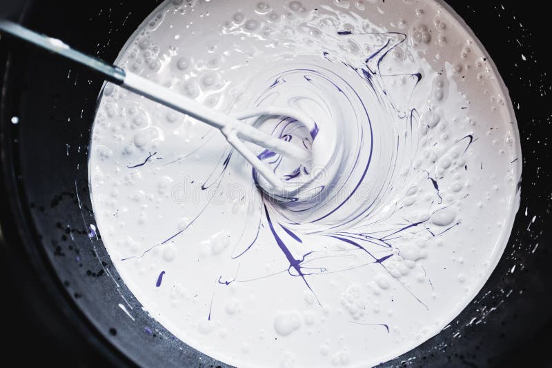 Bucket of Gray Paint on White Background Stock Image - Image of bubbles ...