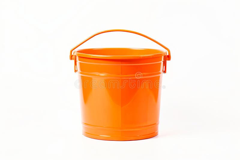 Bucket with Handle on White Background Stock Image - Image of round ...