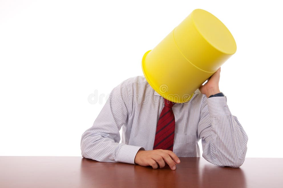 Bucket head businessman stock photo. Image of head, face - 11495294