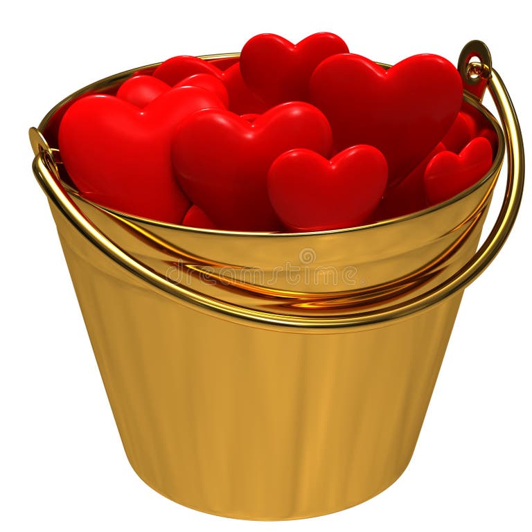 A bucket with hearts stock illustration. Illustration of feeling - 25131120