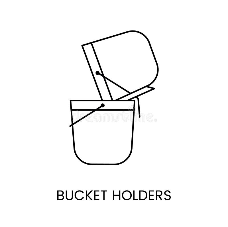 Bucket Holder Linear Vector Icon, Illustration of Beekeeping Tools ...