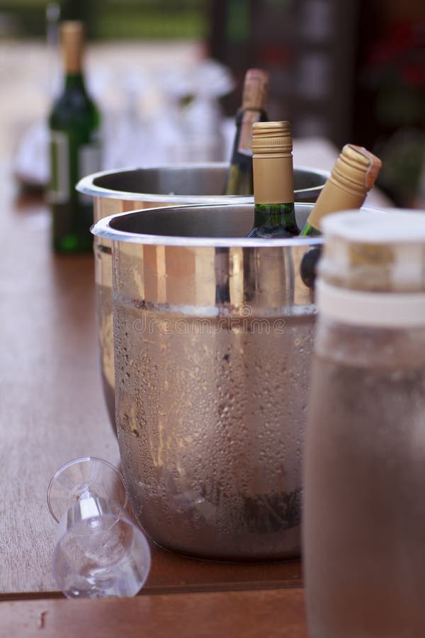Bucket with an Ice for Cooling Drinks - Stock Image Stock Image - Image ...