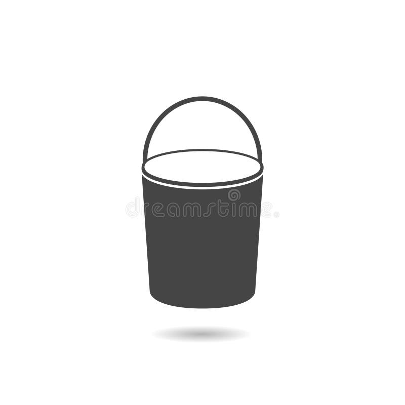 Bucket icon with shadow stock vector. Illustration of item - 191835856