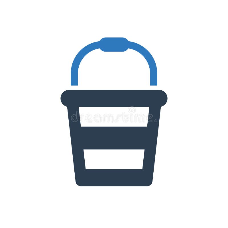 Tin Bucket Icon, Flat Style. - Vector Stock Vector - Illustration of ...