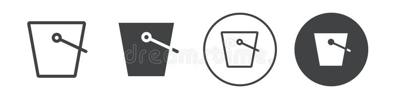 Bucket Icon Vector Logo Outline Stock Vector - Illustration of ...