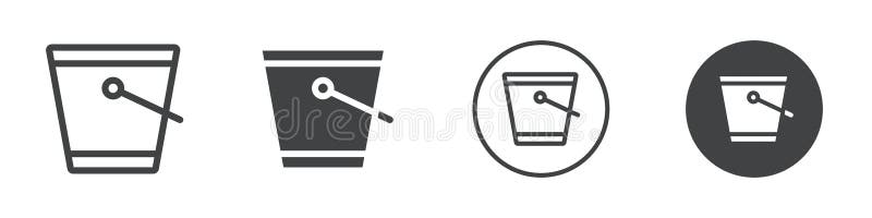 Bucket Icon Vector Logo Outline Stock Vector - Illustration of icon ...