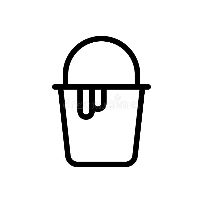 Bucket Vector Thin Line Icon Stock Vector - Illustration of ...