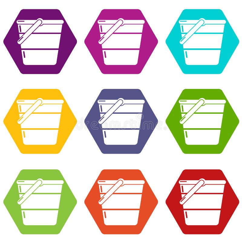 Bucket icons set 9 vector stock vector. Illustration of disease - 122095913