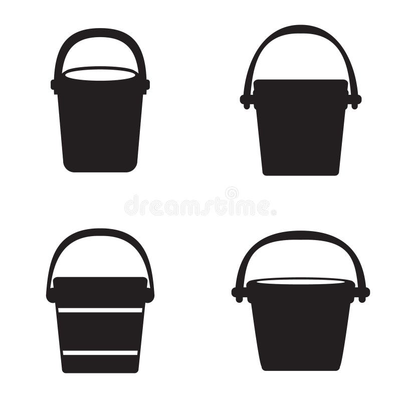 Bucket icons stock vector. Illustration of button, item - 45943551