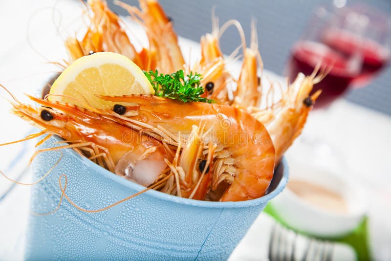 King prawns stock photo. Image of dish, lettuce, nutrition - 18726722