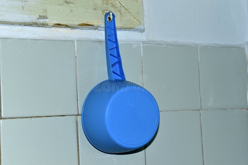 Bucket Ladle for Water and Shower in the Bathroom Stock Image - Image ...