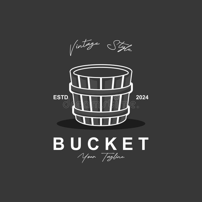 Bucket Logo Design, Vector, Illustration, Symbol, Icon. Vintage Bucket ...