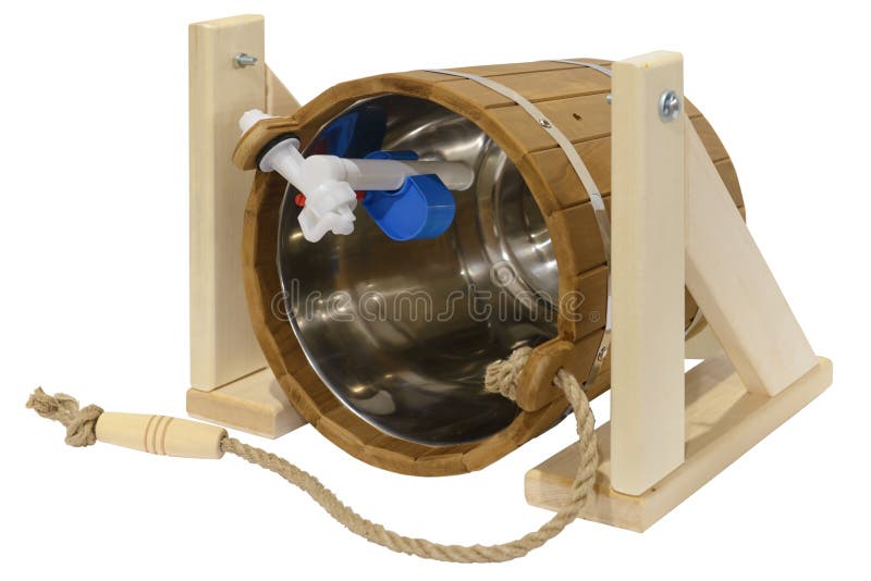 A Bucket Made of Boards with a Metal Insert for a Cold Shower in the ...