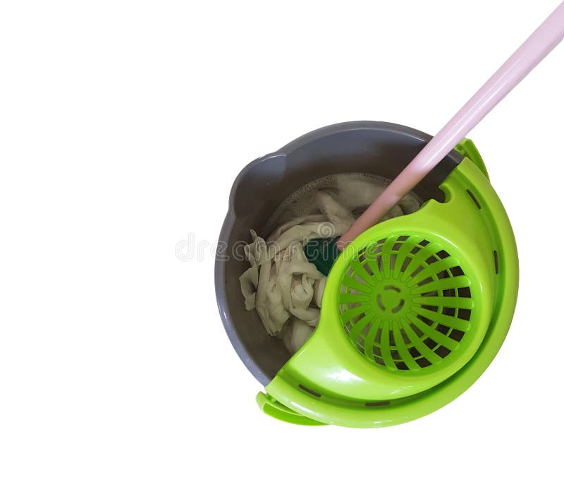 Bucket Mop Isolated Water Top View Stock Image - Image of cotton ...