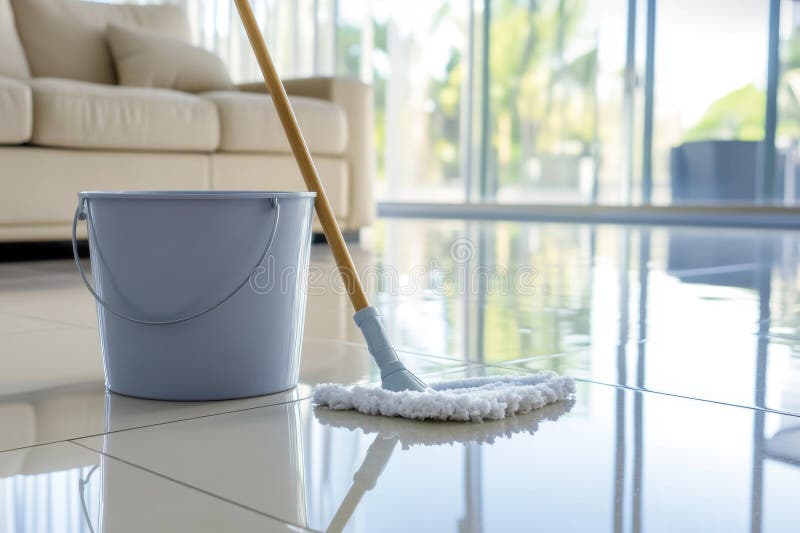 Mop Bucket Ready Cleaning Tiled Floor Stock Photos - Free & Royalty ...