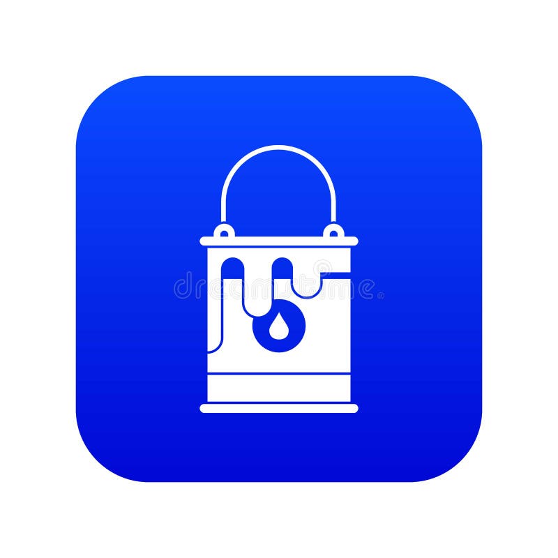 Bucket with Paint Icon Digital Blue Stock Vector - Illustration of ...