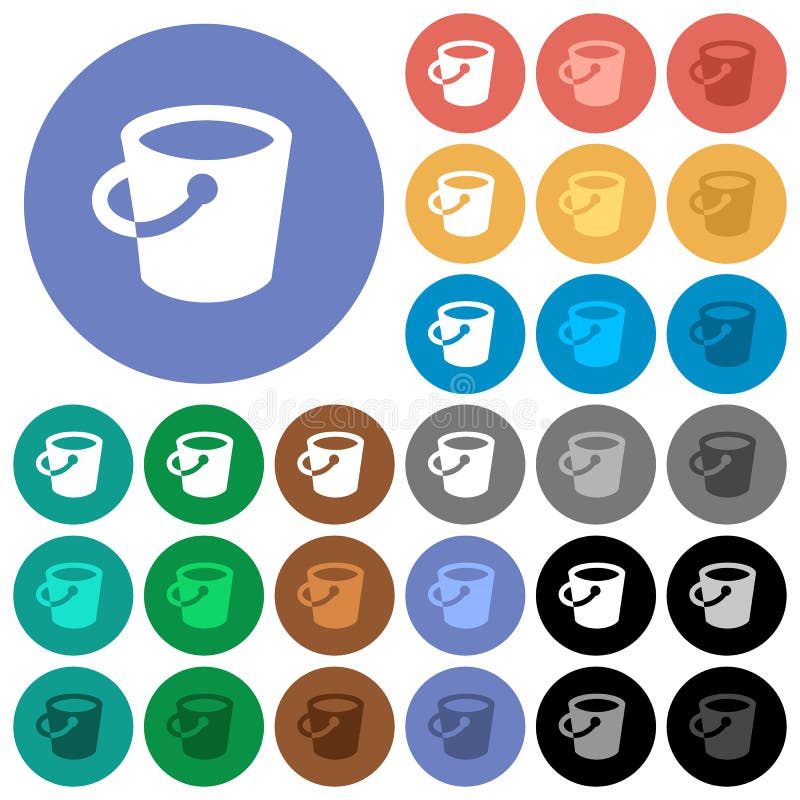 Bucket Round Flat Multi Colored Icons Stock Vector - Illustration of ...