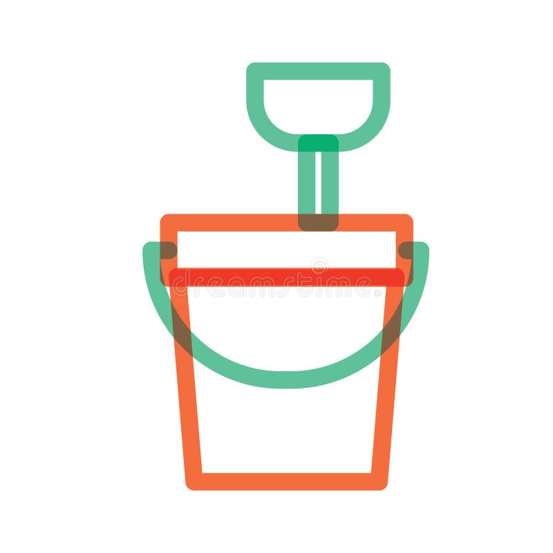 A Bucket and Shovel. Vector Illustration Decorative Design Stock Vector ...