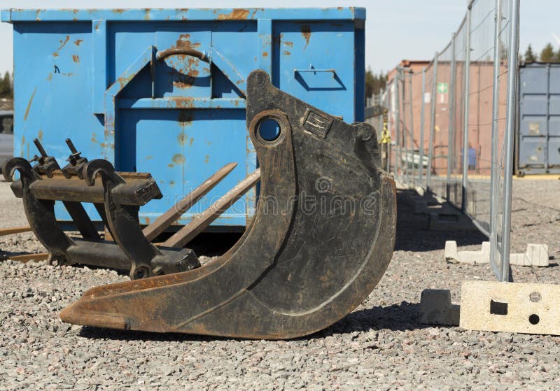 Bucket from the Side and Flatbed Stock Image - Image of steel, outdoor ...