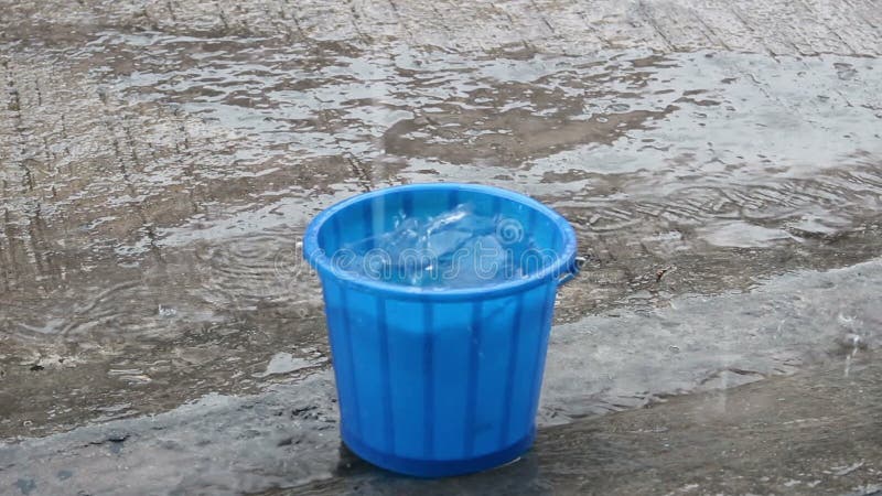 Bucket Slave Rain Water Flowing Stock Footage - Video of work, object ...