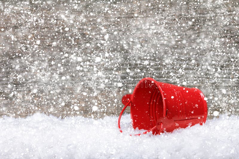 STEEL BUCKET IN SNOW stock image. Image of lays, rust - 85021733