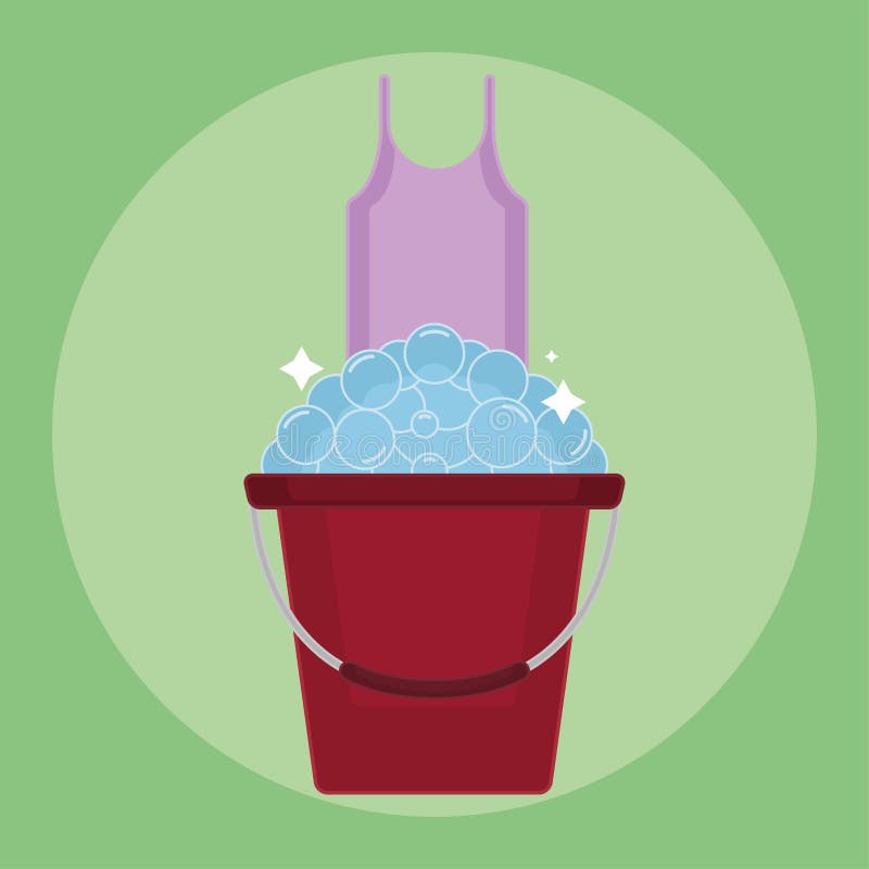 Bucket with soap bubbles stock vector. Illustration of design - 197095352