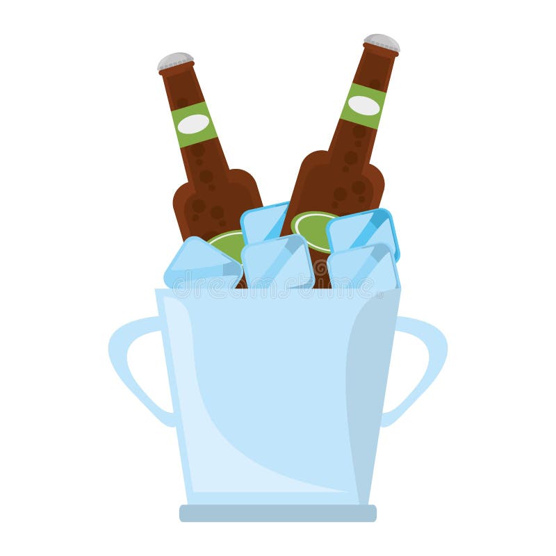 Bucket Two Beers Cool Ice Design Stock Vector - Illustration of ...